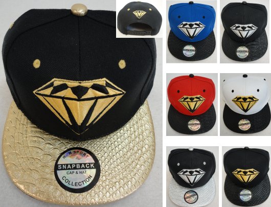 Snap-Back Flat Bill Hat [Diamond]
